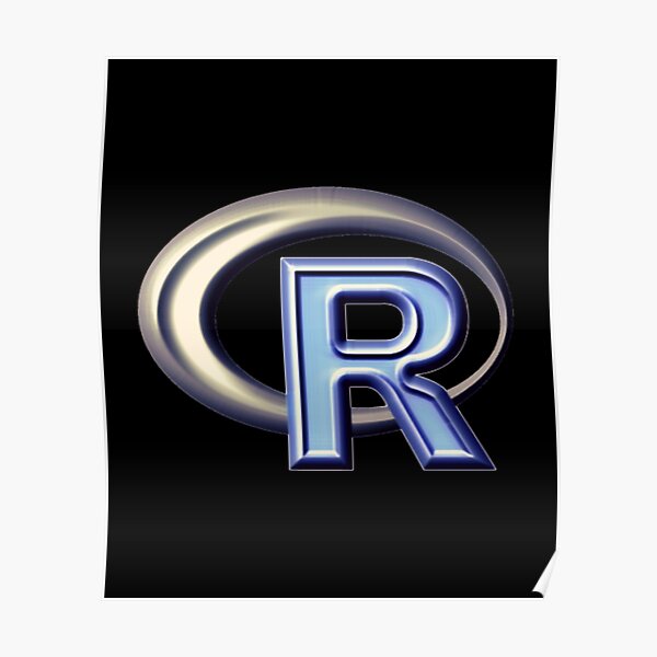 "R programming language R logo" Poster for Sale by Birdhead | Redbubble