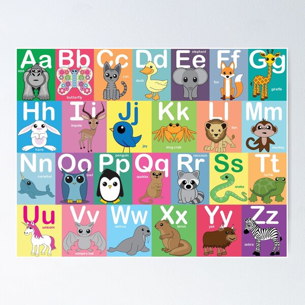 "English Animal Alphabet" Poster for Sale by mstiv | Redbubble