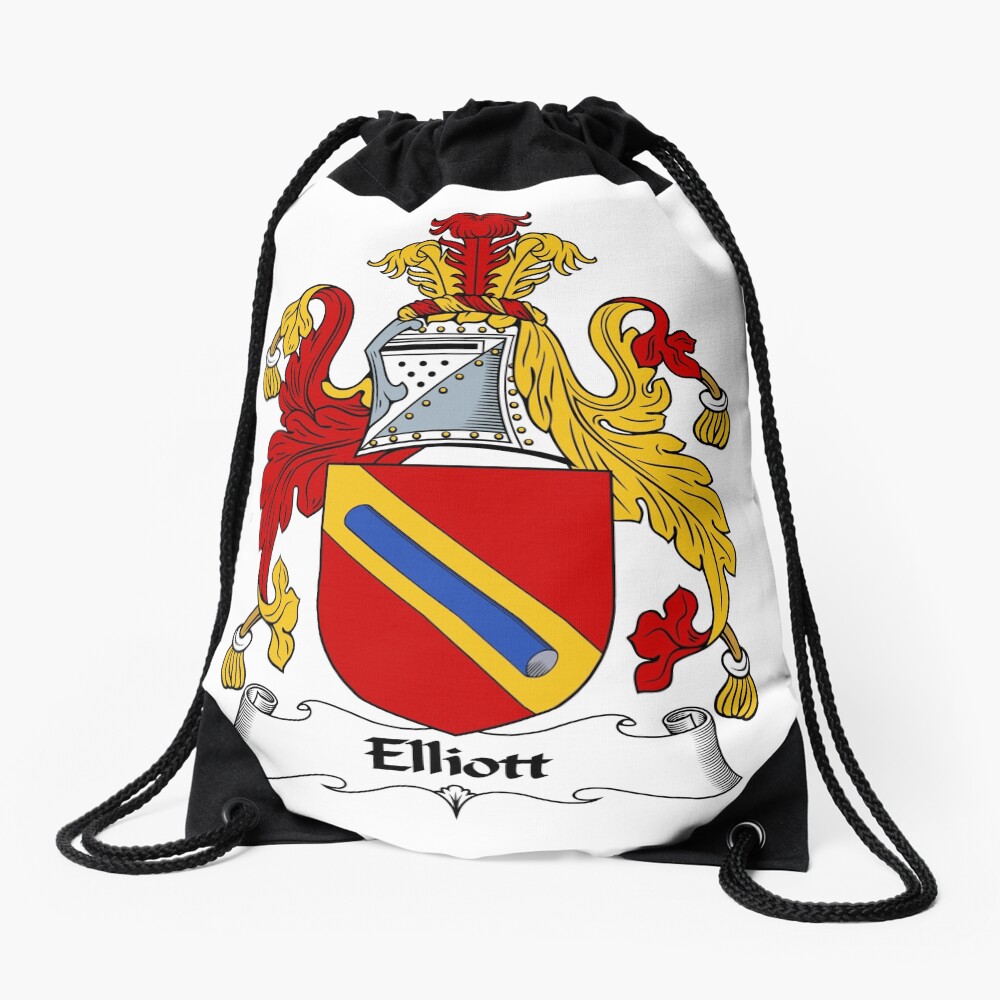 "Elliott Coat of Arms / Elliott Family Crest" Drawstring Bag for Sale ...