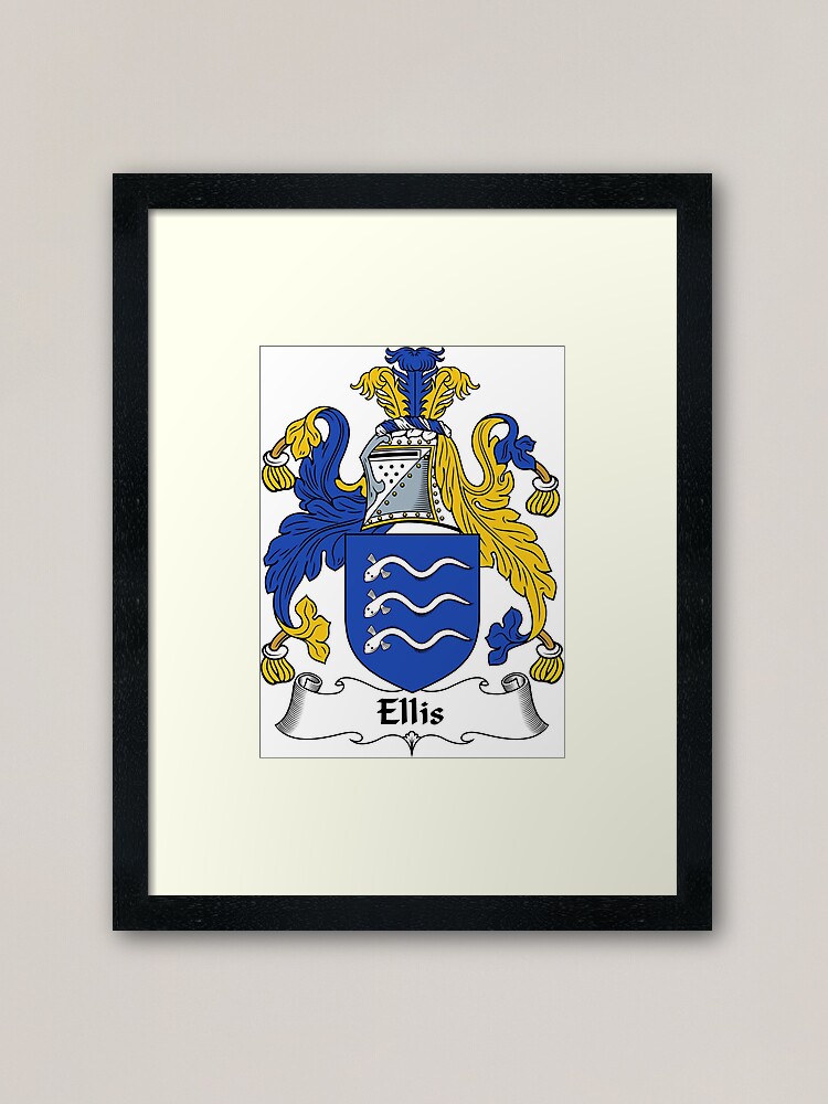 "Ellis Coat of Arms / Ellis Family Crest" Framed Art Print for Sale by ...