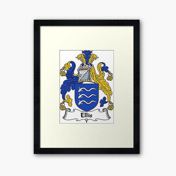 "Ellis Coat of Arms / Ellis Family Crest" Framed Art Print for Sale by ...