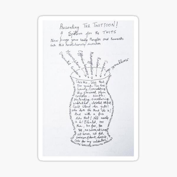 "Twittoon - Spittoon for the twits!" Sticker for Sale by Mydhili ...