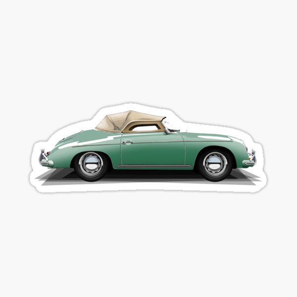 "Porsche 356A Speedster (green)" Sticker for Sale by MotorPrints ...