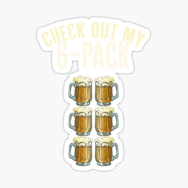 "Beer 6 pack drink muscles six pack" Sticker by Serenity85 | Redbubble