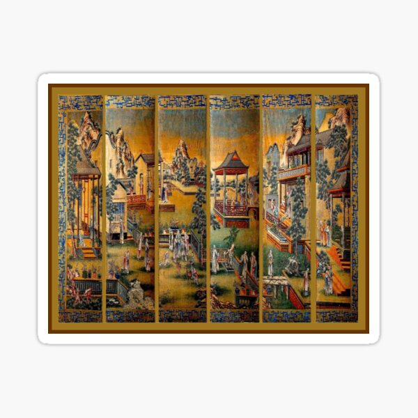 ""QING DYNASTY" Chinese Ancient Town Print" Sticker for Sale by ...