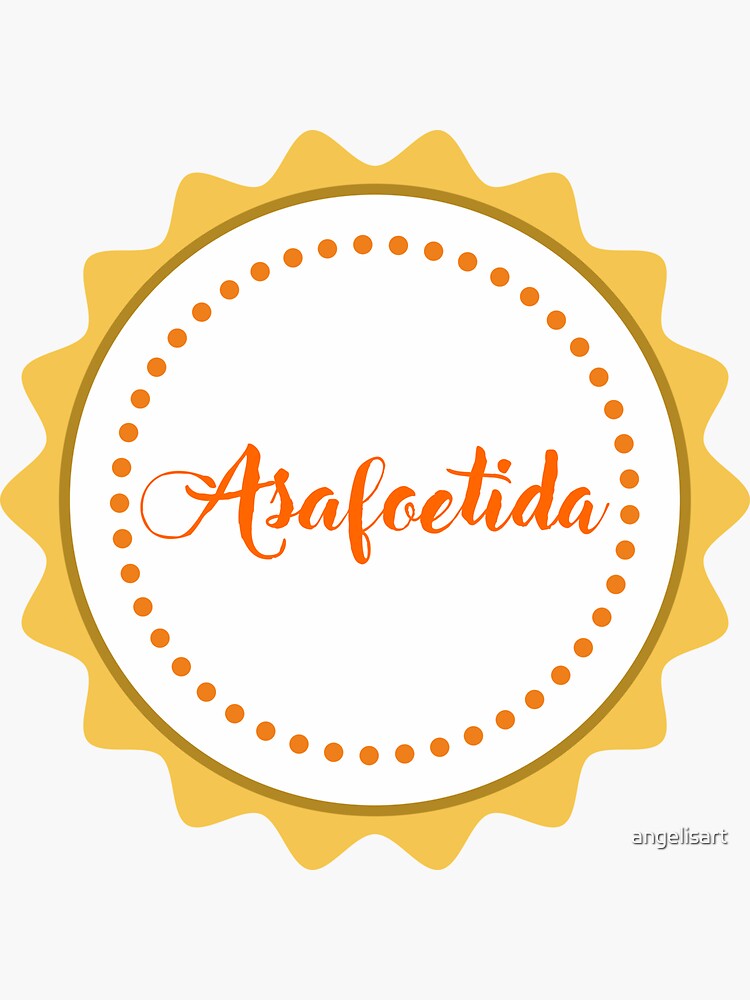 "Asafoetida label sticker." Sticker for Sale by angelisart | Redbubble