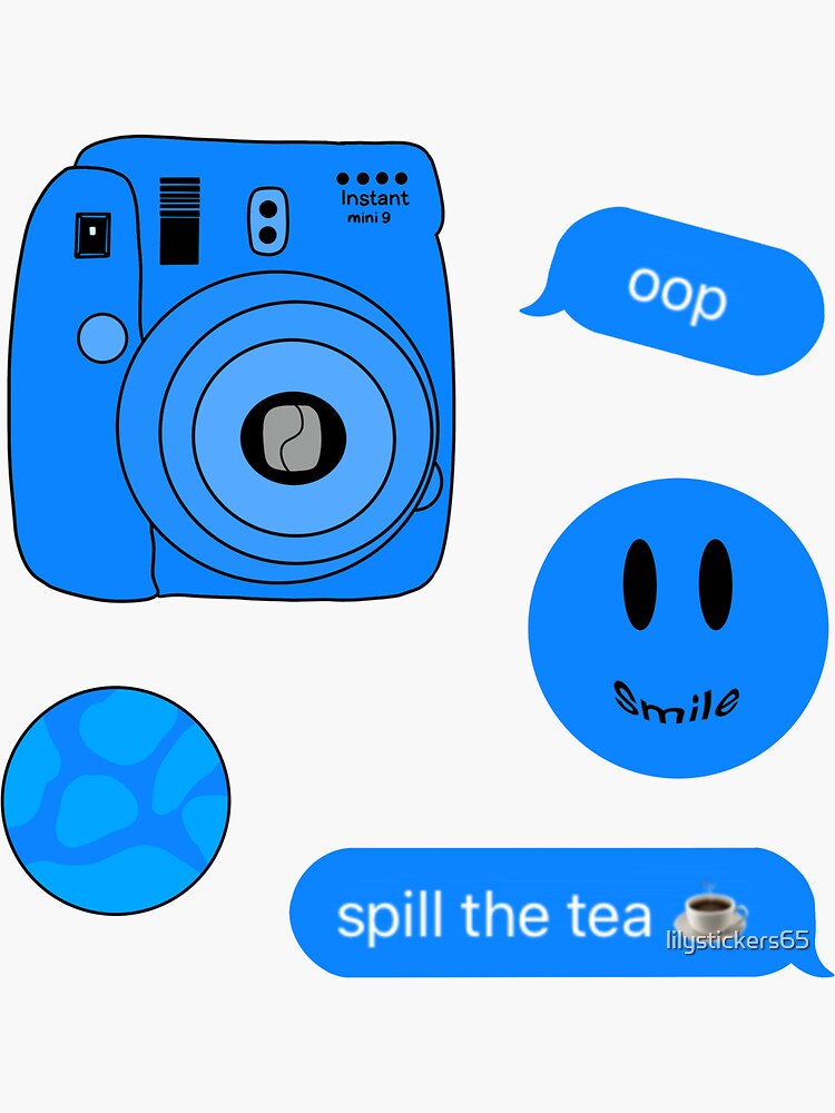 "trendy blue sticker pack" Sticker by lilystickers65 | Redbubble