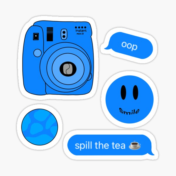 "trendy blue sticker pack" Sticker by lilystickers65 | Redbubble