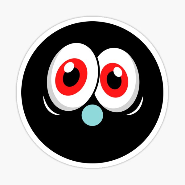 "Cute Smile face with red eyes" Sticker by StickersQueens | Redbubble