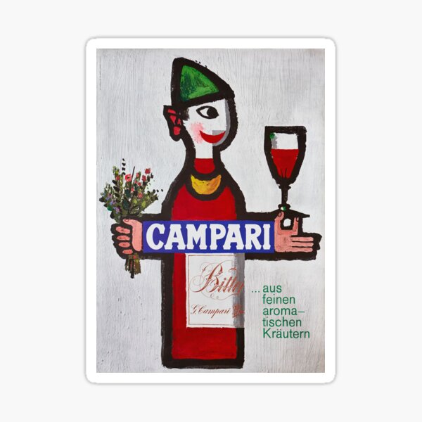 "Cartoon Campari Gruppo " Sticker for Sale by hingobligo | Redbubble