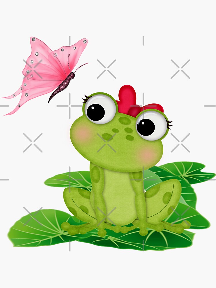 "Cute Girl Frog 2" Sticker for Sale by Gypsykiss | Redbubble
