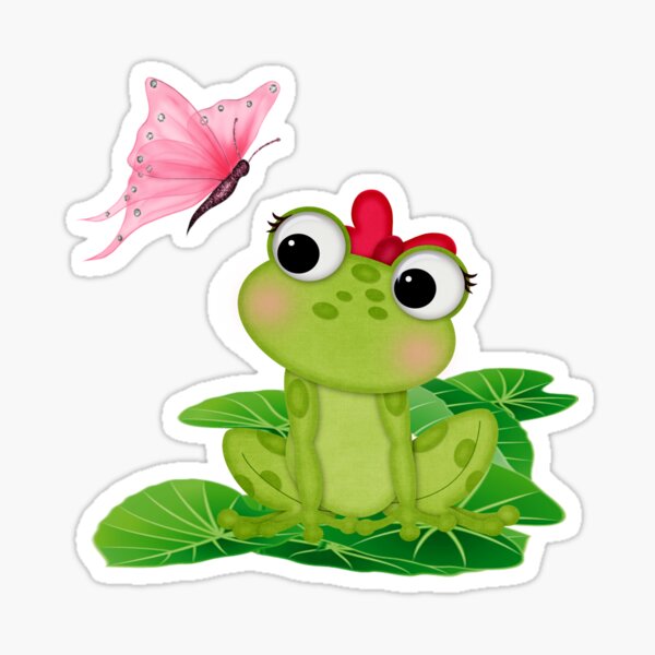 "Cute Girl Frog 2" Sticker for Sale by Gypsykiss | Redbubble
