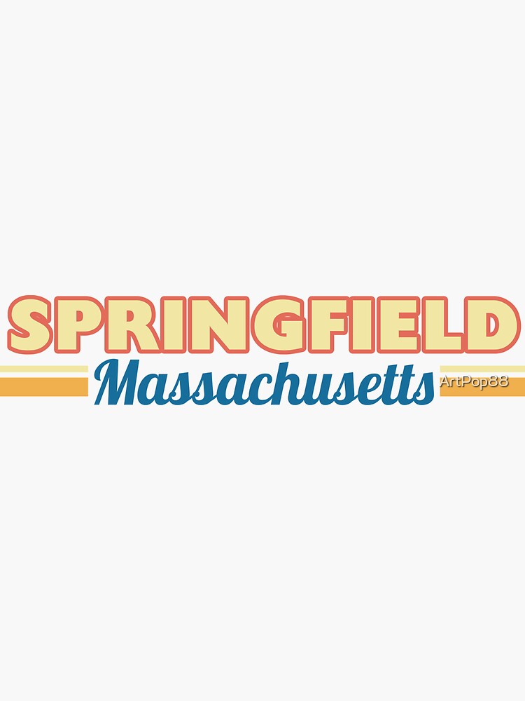 "Springfield Massachusetts" Sticker for Sale by ArtPop88 | Redbubble