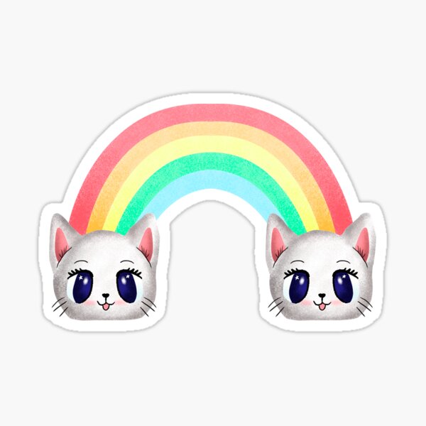 "Rainbow Cat" Sticker by PomarArtStudio | Redbubble