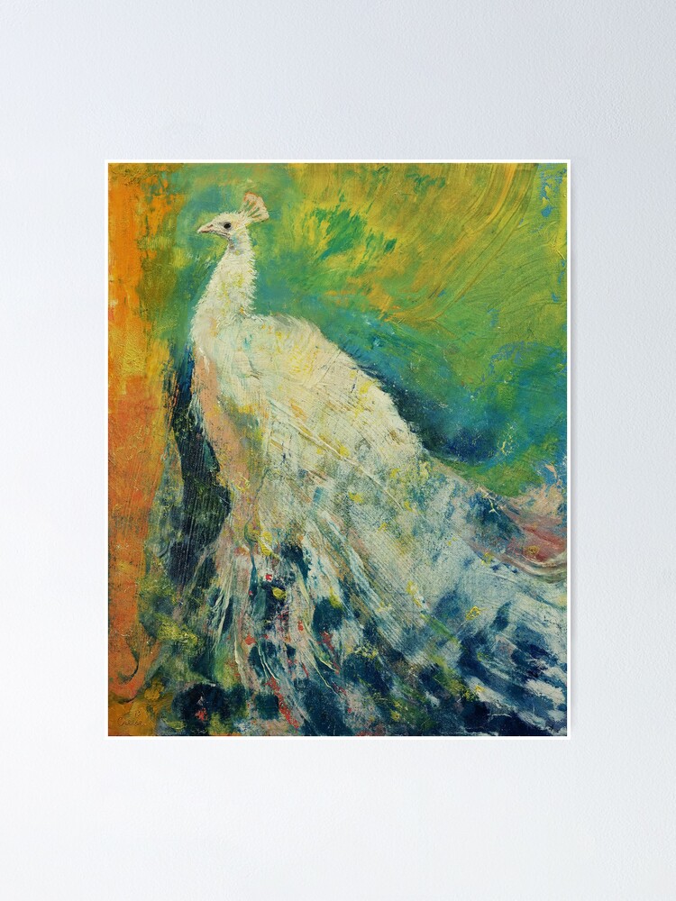 White Peacock Poster By Michaelcreese Redbubble