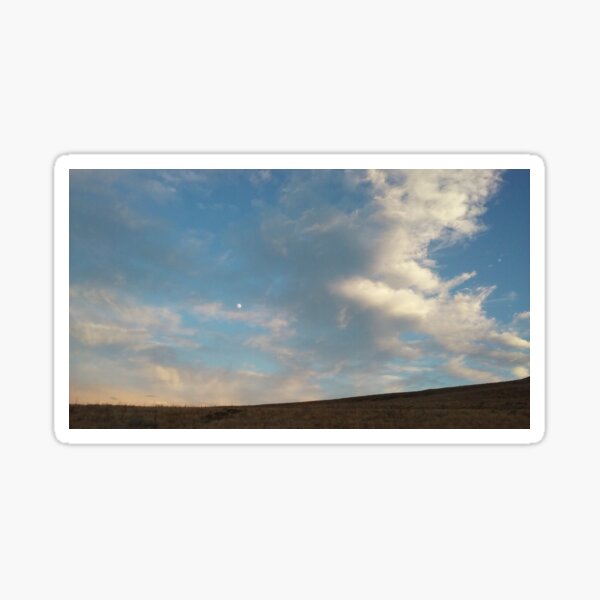 "Sky and moon" Sticker by penguinwalking | Redbubble