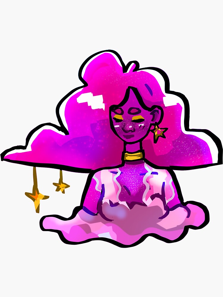 "galaxy lady sticker/magnet" Sticker by marahinart | Redbubble