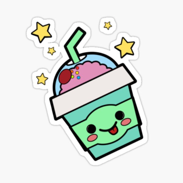 "Cute Face Milkshake Sticker" Sticker for Sale by kittycrafts | Redbubble