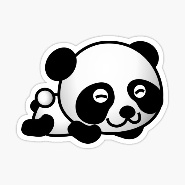 "PANDA LYING DOWN" Sticker for Sale by bettymckie | Redbubble