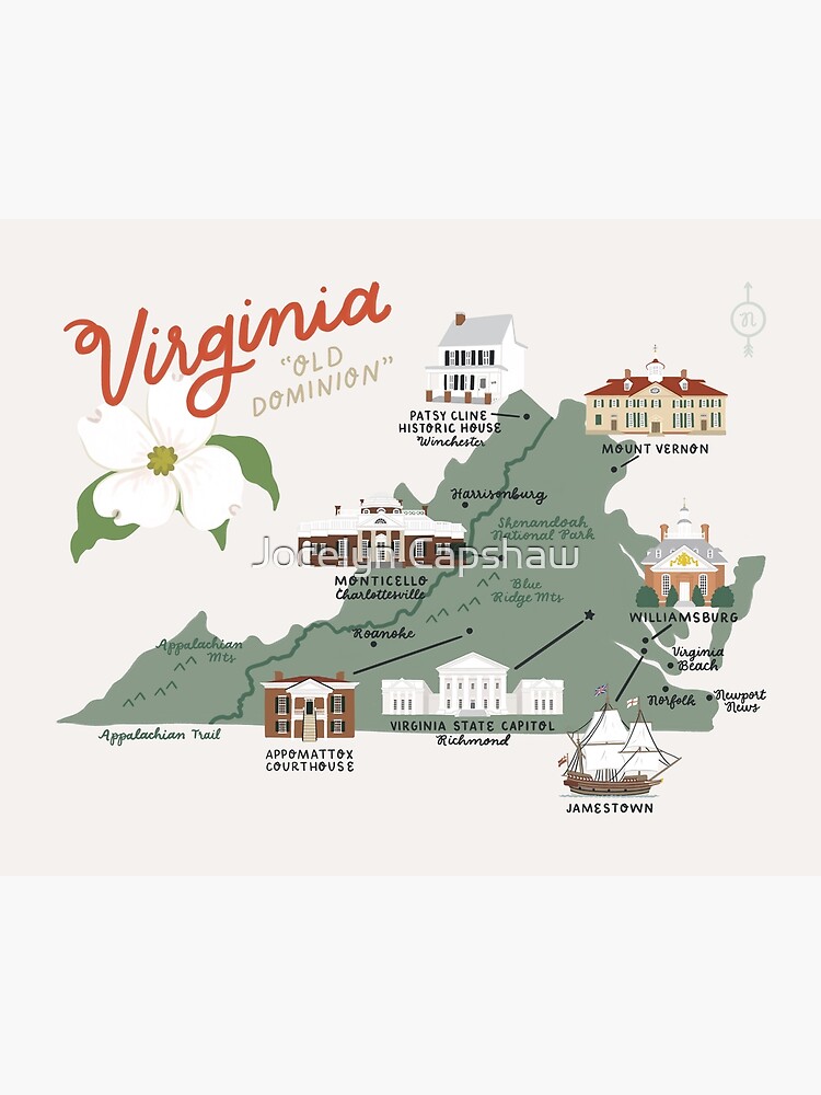 "Virginia Illustrated State Map" Poster for Sale by jocelyncapshaw ...
