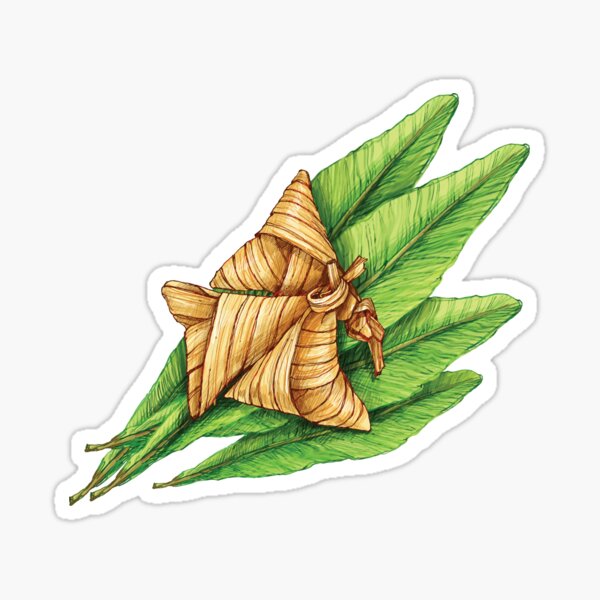 "Ketupat Palas - Traditional Rice Cakes" Sticker by NiftyTrinket ...