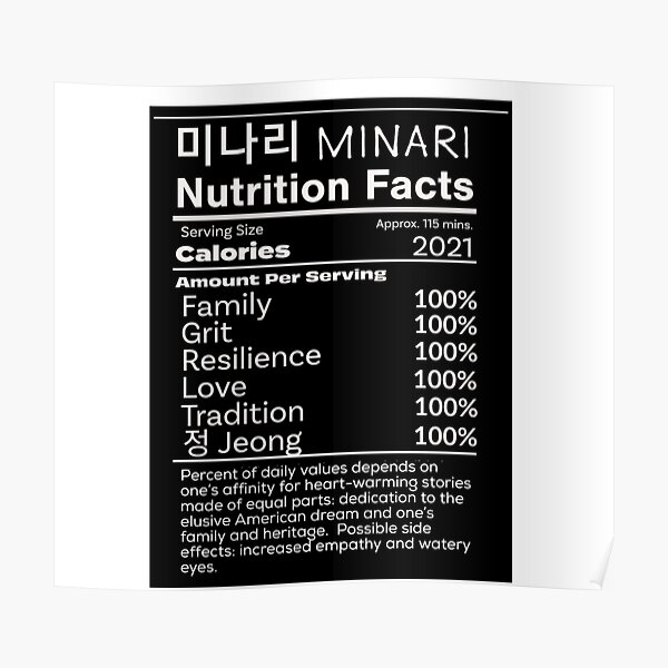 "Minari, Nutrition Label, Minari ingredients, Minari nutrition facts ...