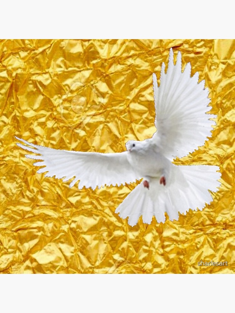 "ABSTRACT MODERN ART WHITE DOVE GOLD LEAF ART" Poster by sharlesart ...