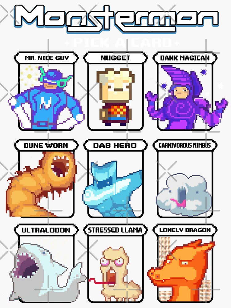 "Kindergarten Game - Monstermon" Sticker for Sale by LoriKenneth7 ...