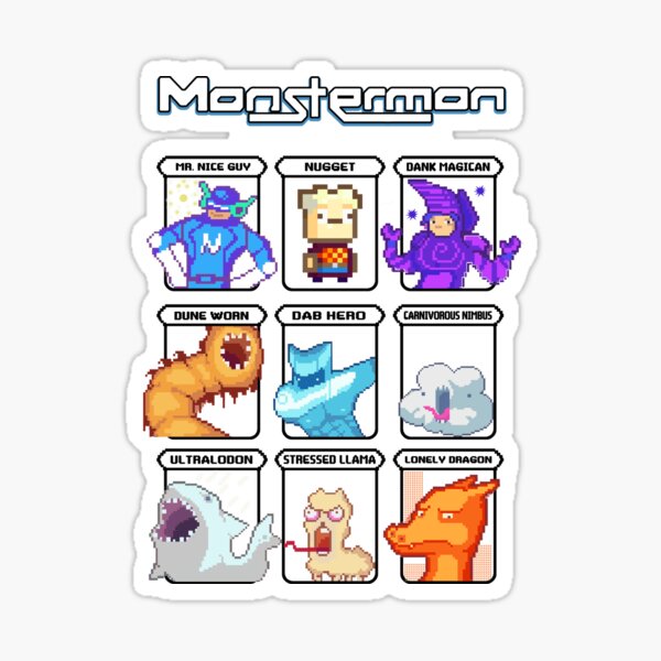 "Kindergarten Game - Monstermon" Sticker for Sale by LoriKenneth7 ...