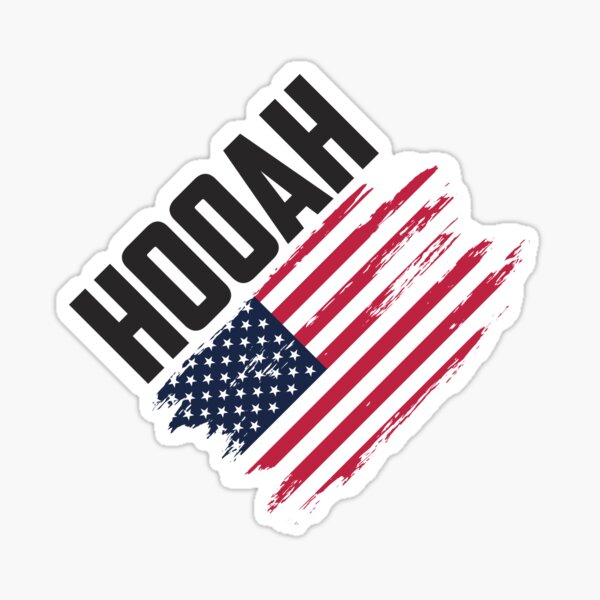 "Hooah American Flag/Military/USA" Sticker for Sale by burlybot | Redbubble
