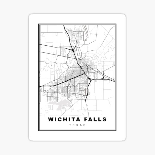 "Wichita Falls Map" Sticker for Sale by sibudas | Redbubble