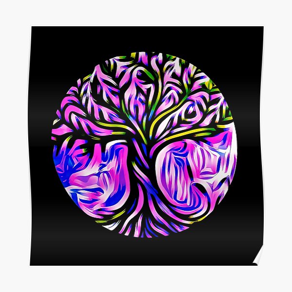 "The Tree of Life Pink" Poster by Lunhai | Redbubble