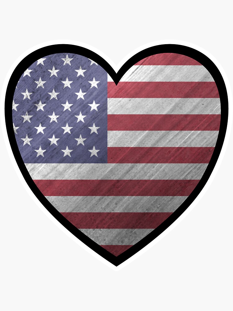 "United States of America Flag Heart Icon" Sticker for Sale by dylanxh ...