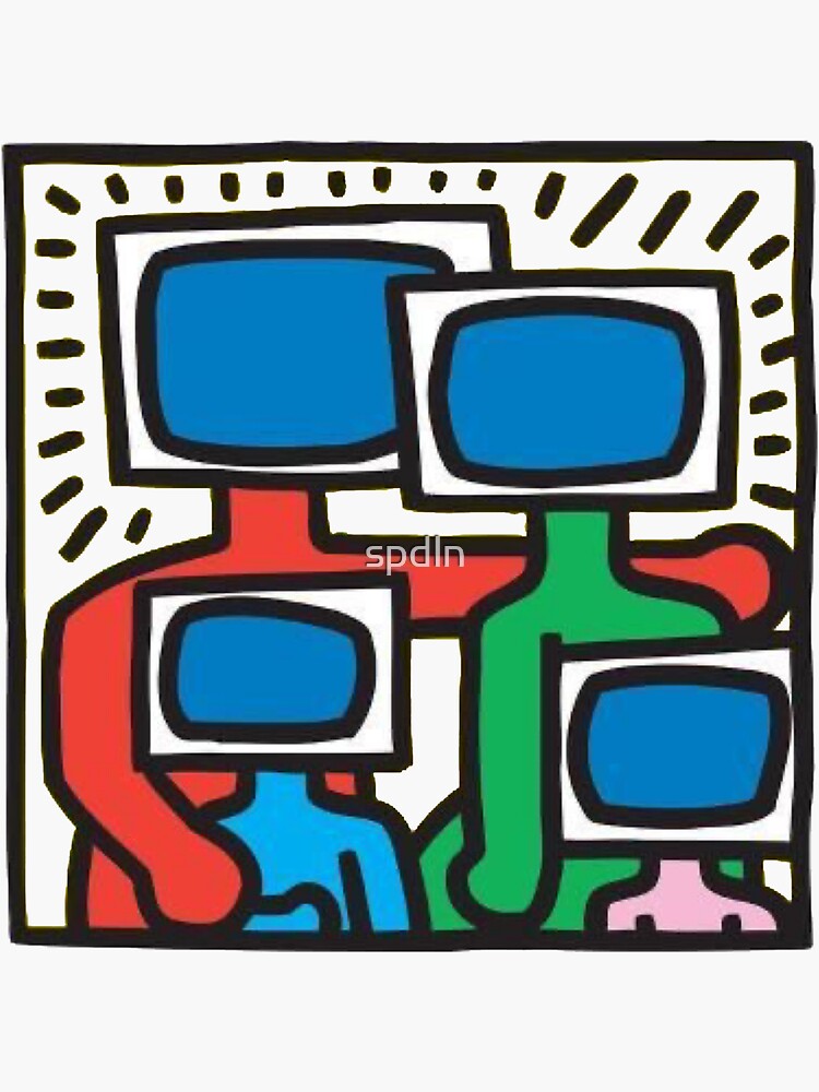 "television tv family pop art" Sticker for Sale by mgdlnsapien | Redbubble