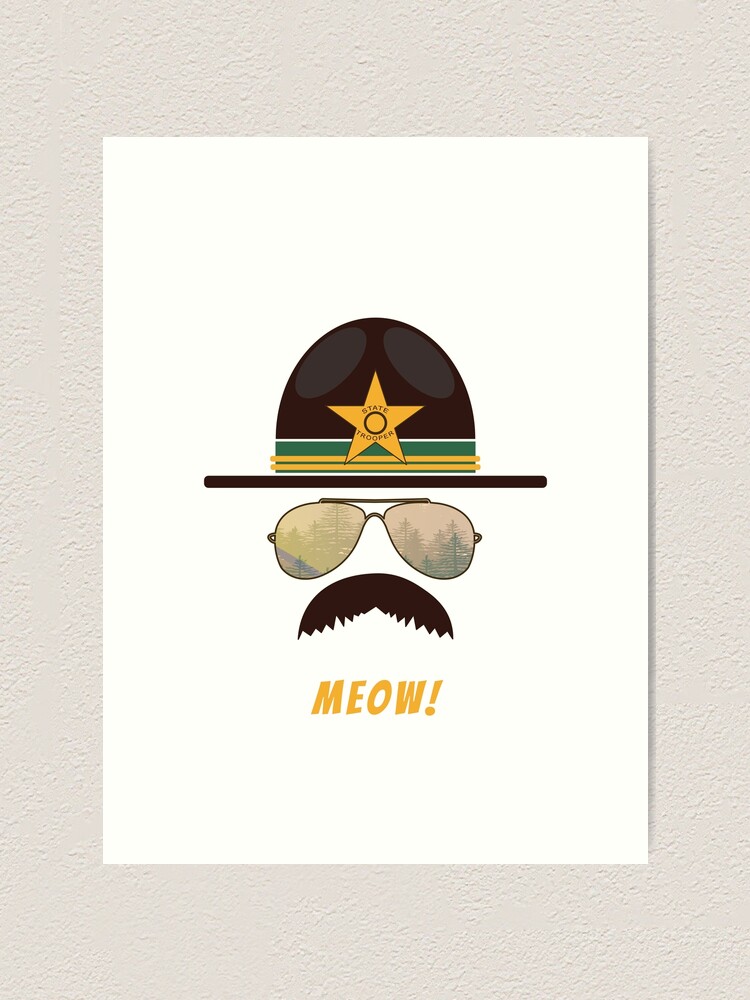 "Cop-Stache Cop Humor For Cat Lovers" Art Print for Sale by ...