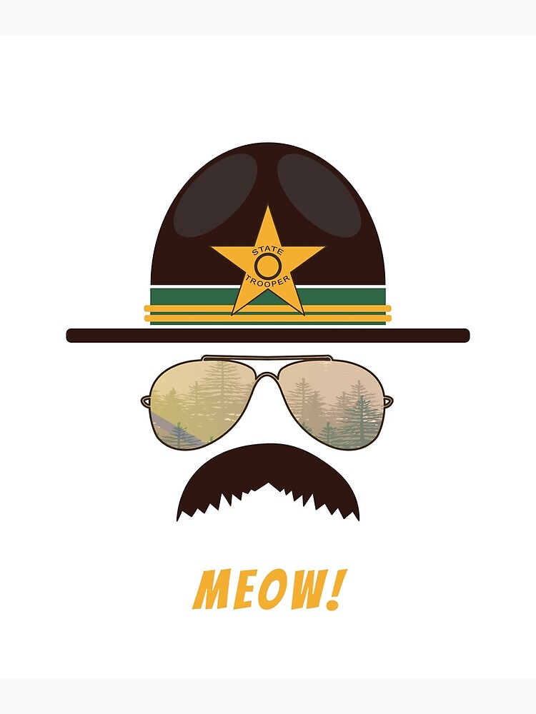 Cop-Stache Cop Humor For Cat Lovers Premium Matte Vertical Poster