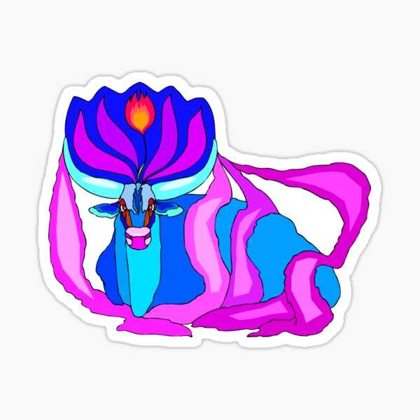 "Psychedelic Bull" Sticker by Judge-Hatchet | Redbubble