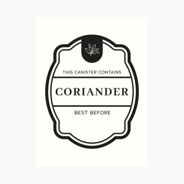 "Coriander label for spice jars" Art Print by Astralia | Redbubble
