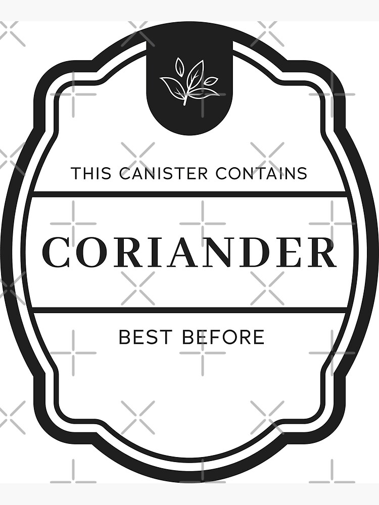 "Coriander label for spice jars" Art Print by Astralia | Redbubble