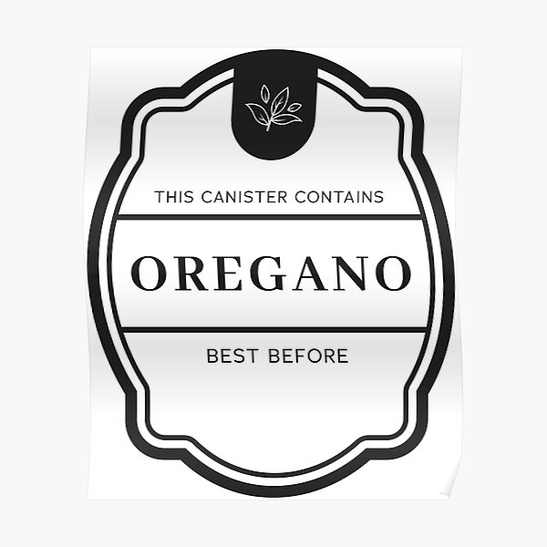 "Oregano label for spice jars" Poster by Astralia | Redbubble