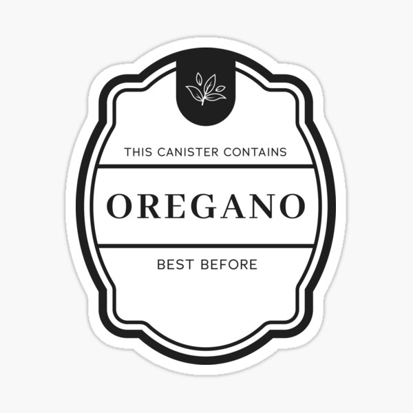 "Oregano label for spice jars" Sticker for Sale by Astralia | Redbubble