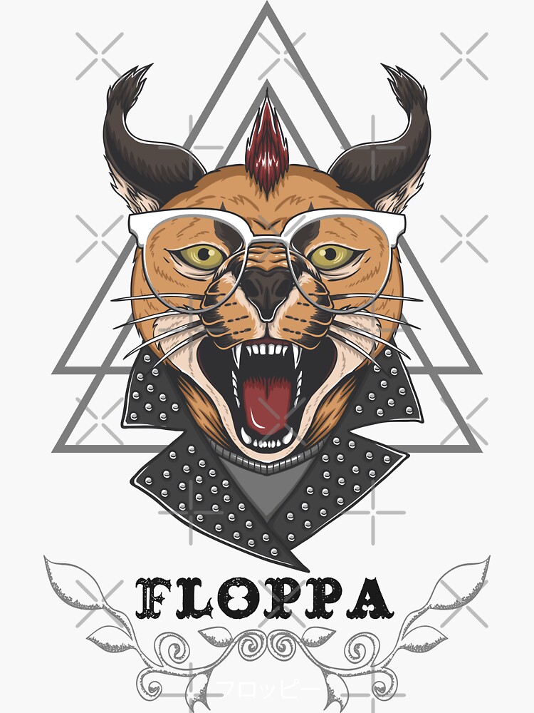 Pegatina «Gato grande floppa - Punk - gángster - gato caracal» de Toxic ...