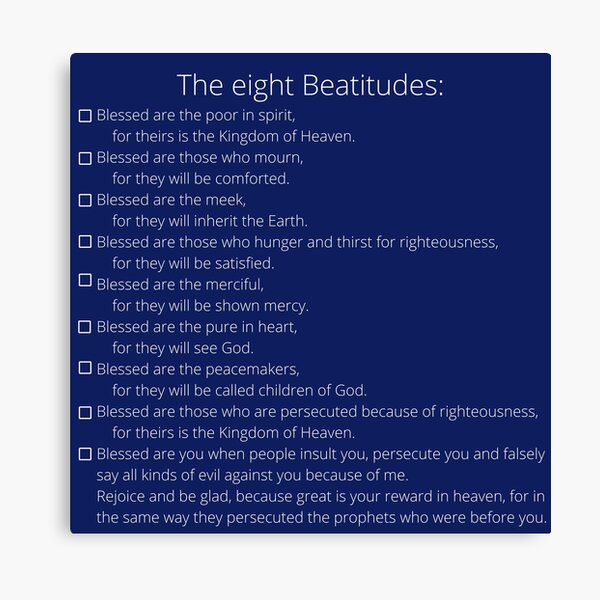 Beatitudes Canvas Prints | Redbubble