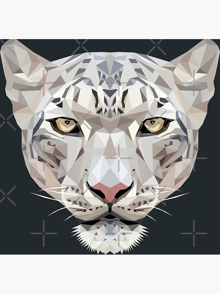 "Snow leopard low poly art" Poster by kingswag | Redbubble