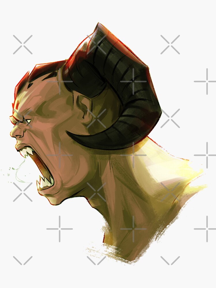 "Motaro Head Minimal" Sticker for Sale by Shinobi23 | Redbubble