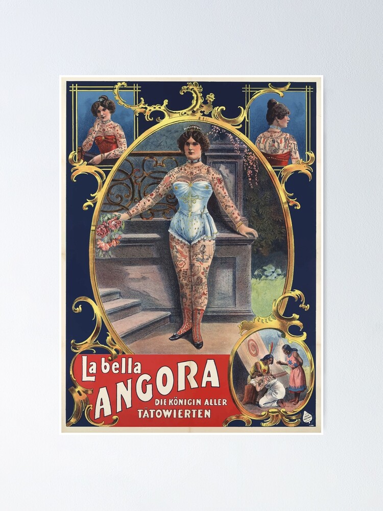 "Tattooed woman sideshow poster" Poster for Sale by monsterplanet ...
