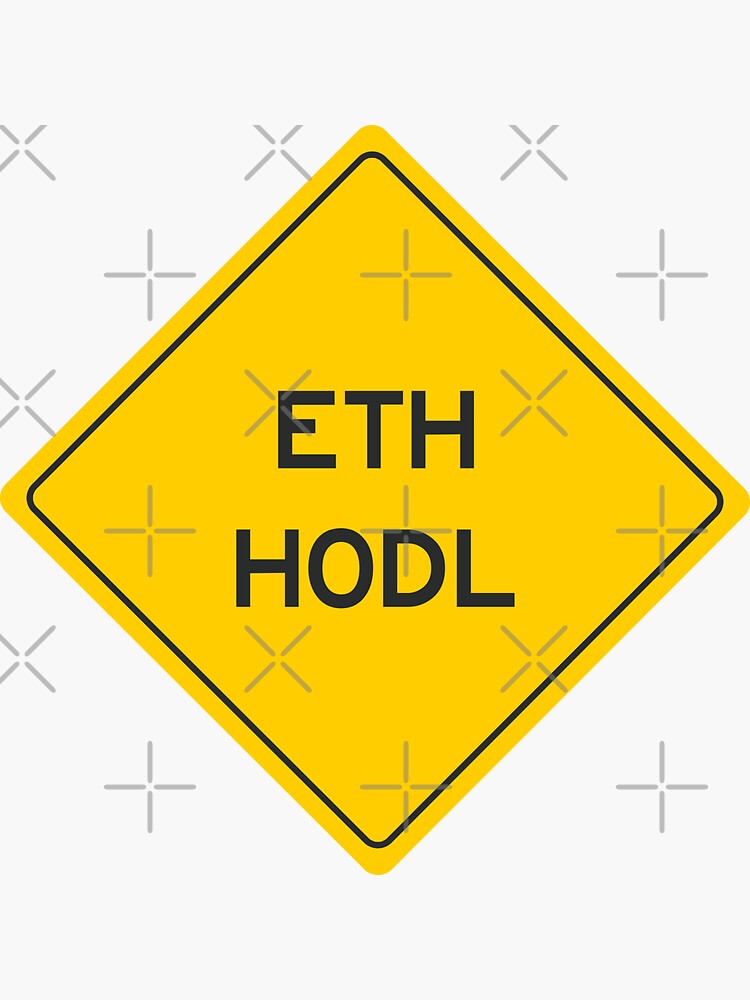 "Warning ETH HODL" Sticker for Sale by arendbotha | Redbubble