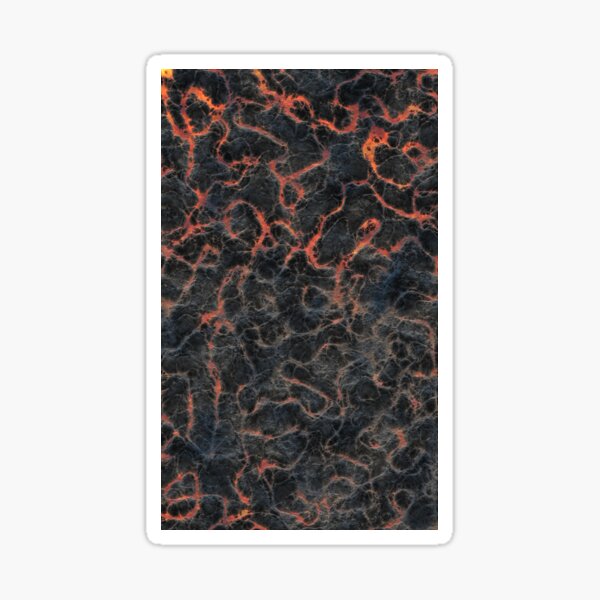 "Hot Volcanic Ash Red Lines of Lava Texture Pattern Background" Sticker ...