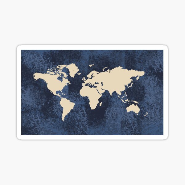 "World Map with blue background" Sticker for Sale by ayushrawat9891 ...