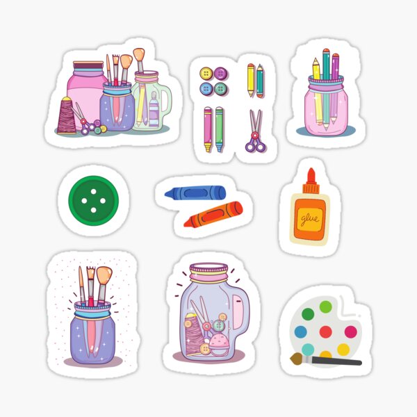 "DIY craft stickers collection" Sticker by IKKVM | Redbubble